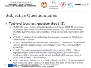 Subjective questionnaires | PPT | Graphics Software | Computer Software ...