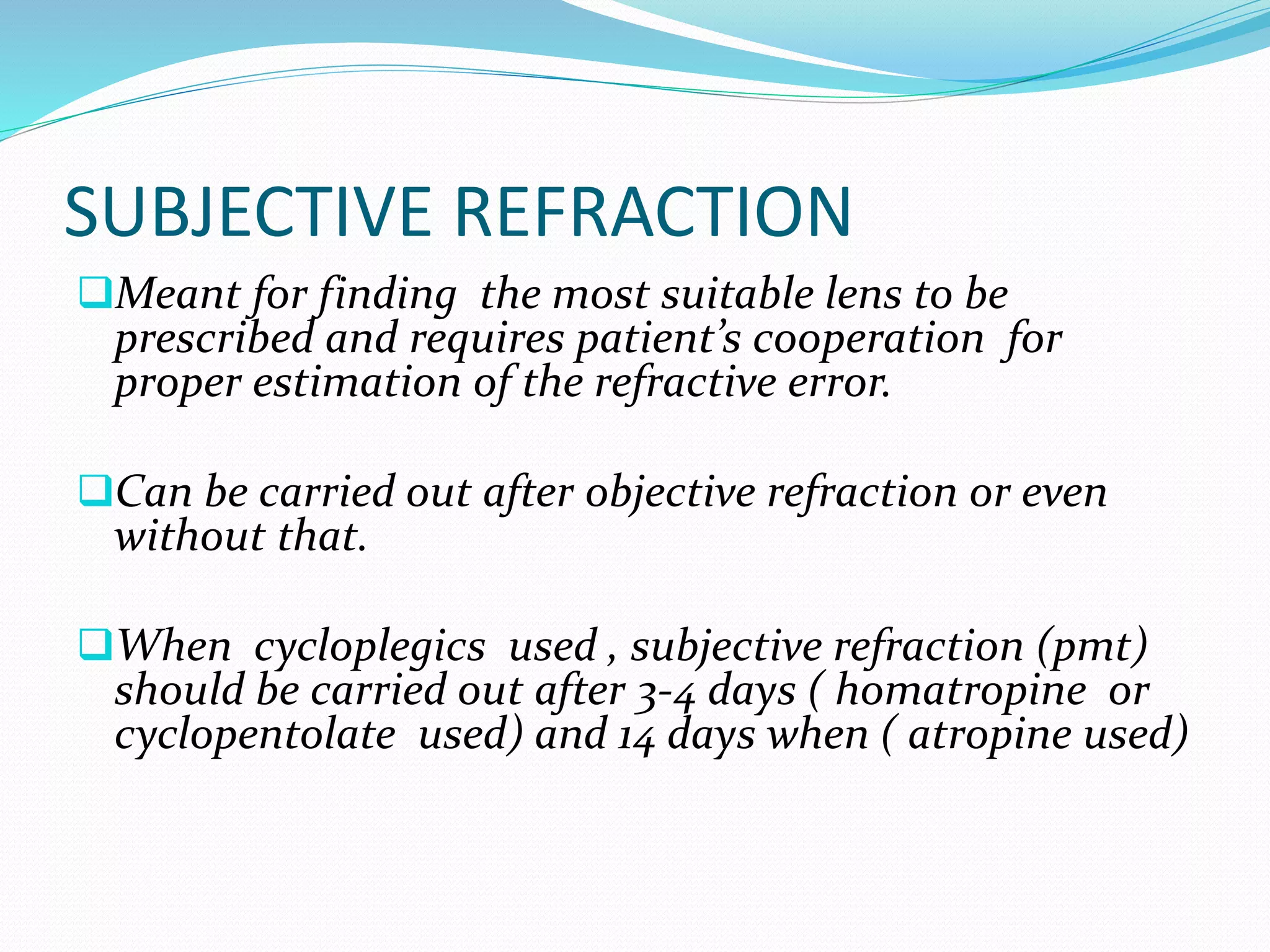 Subjective refraction | PPTX