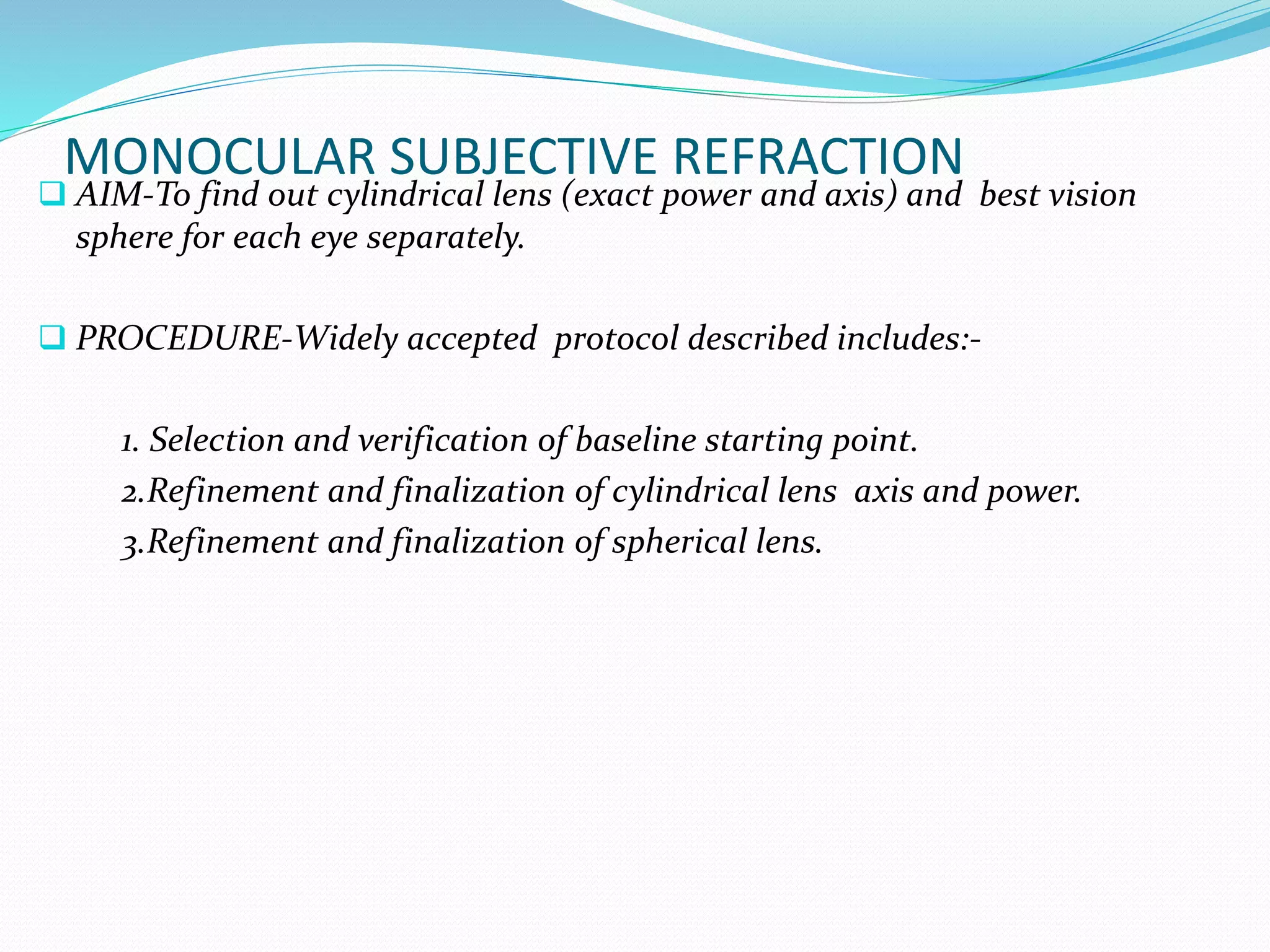 Subjective refraction | PPTX