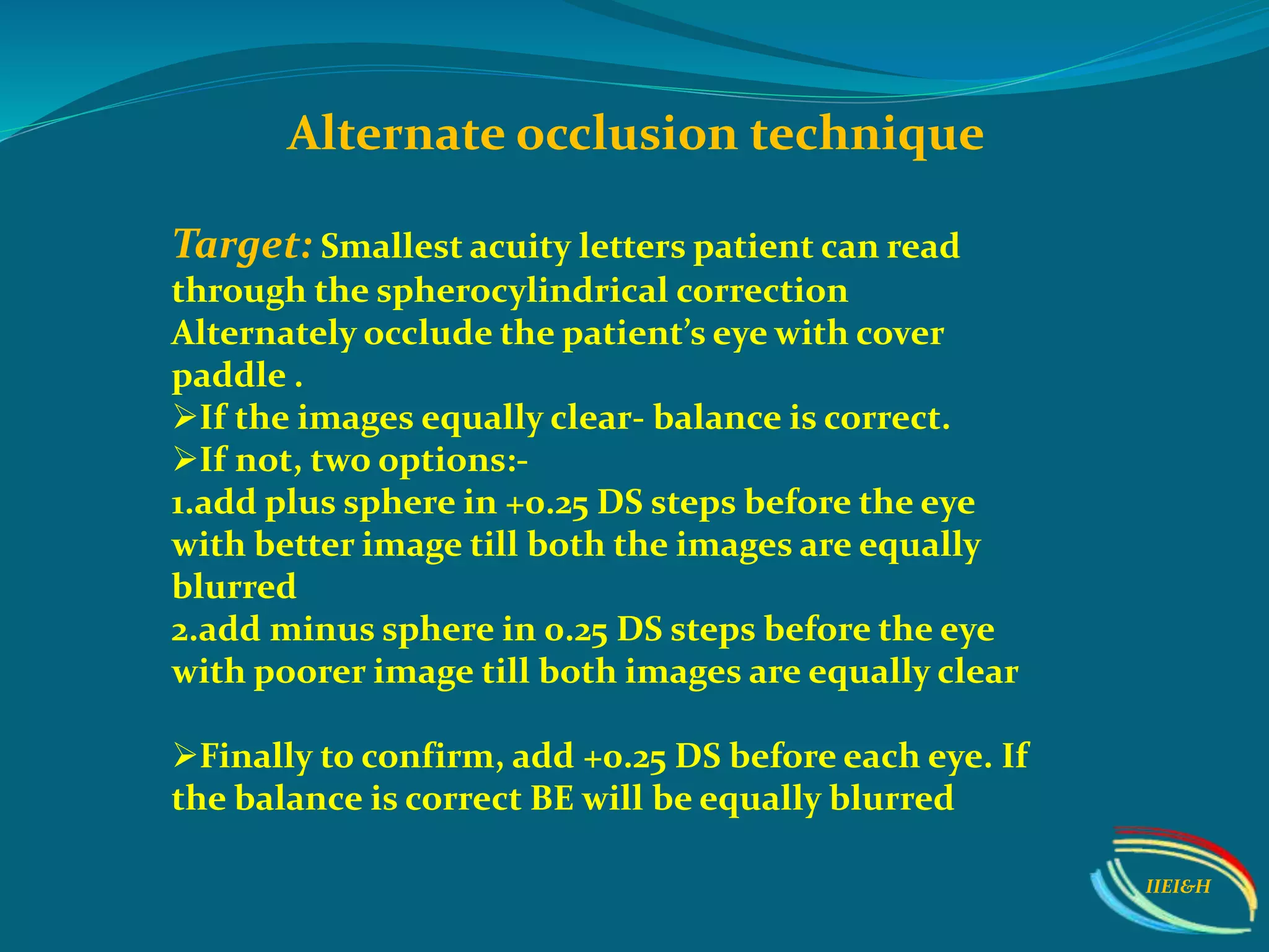 Subjective refraction | PPTX