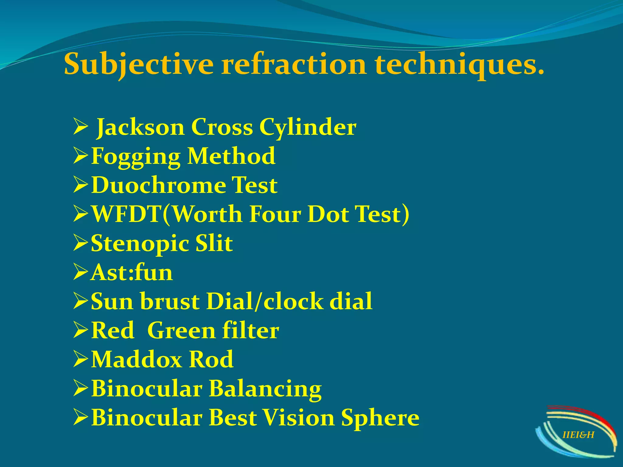 Subjective refraction | PPTX