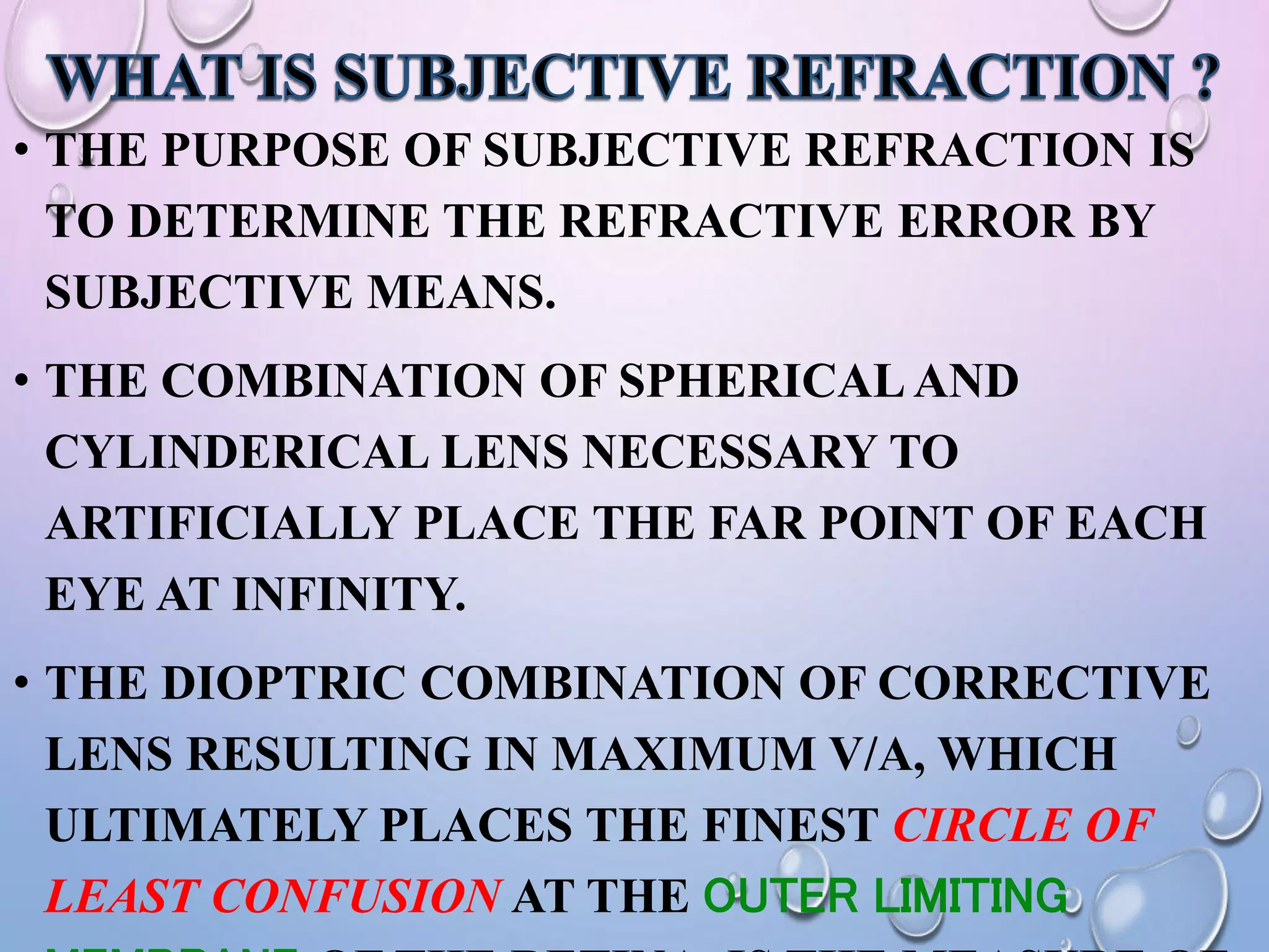 Subjective methods of Refraction | PPTX