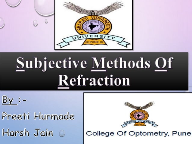 Subjective methods of Refraction | PPTX | Eye and Vision Conditions ...