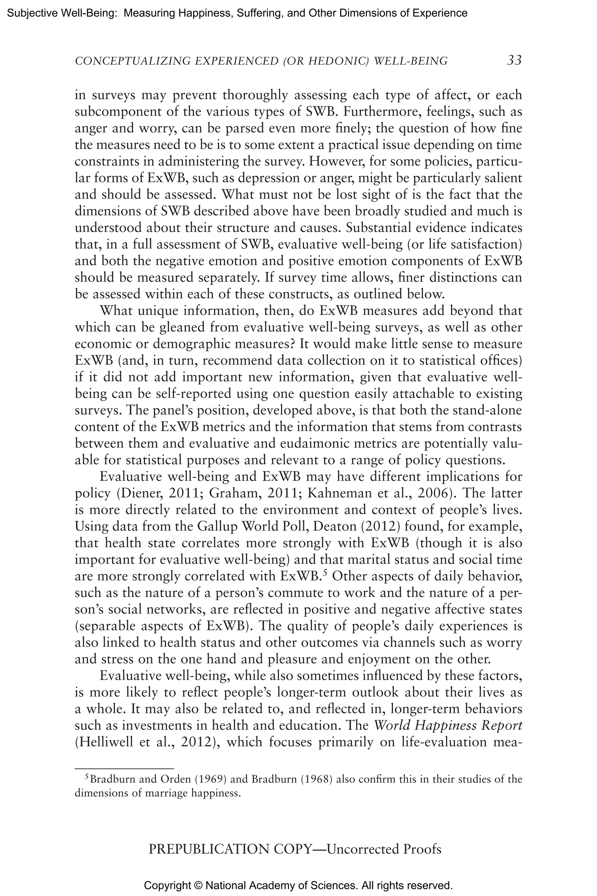 Subjective well being- measuring happiness, suffering, and other ...