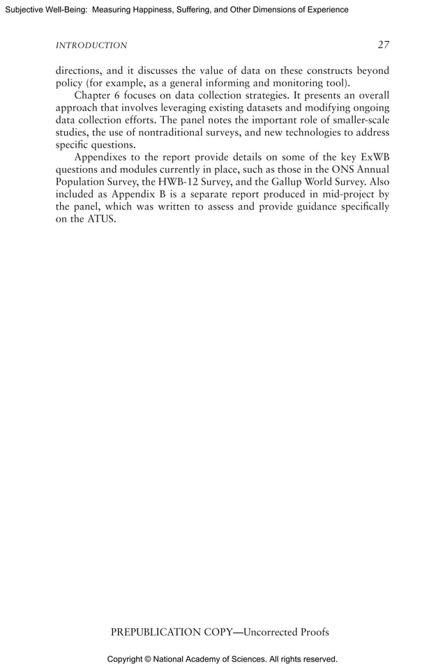 Subjective well being- measuring happiness, suffering, and other ...