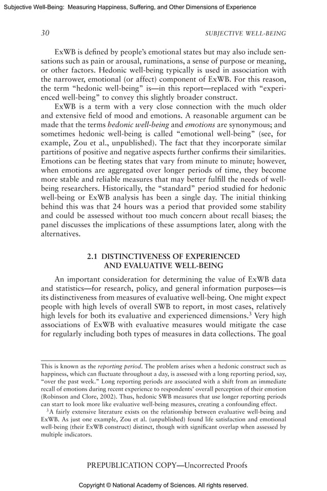 Subjective well being- measuring happiness, suffering, and other ...