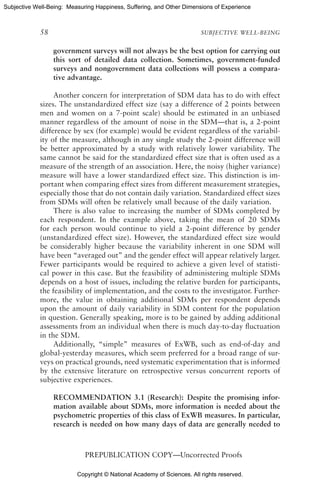 Subjective well being- measuring happiness, suffering, and other ...