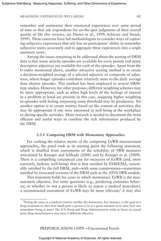 Subjective well being- measuring happiness, suffering, and other ...