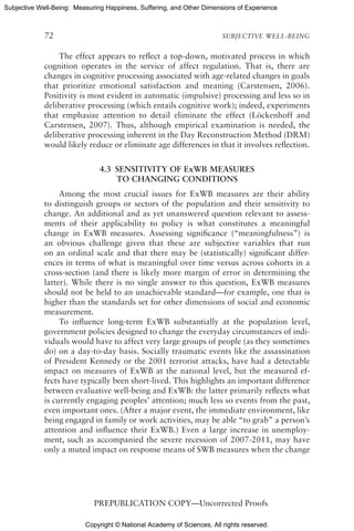 Subjective well being- measuring happiness, suffering, and other ...