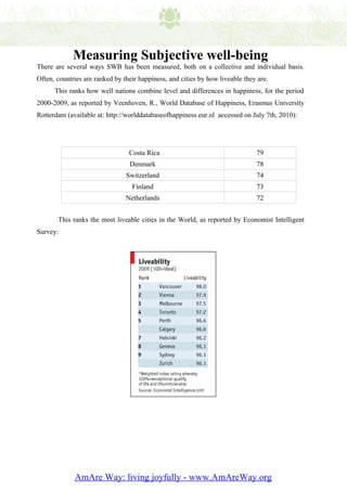 Subjective well being measuring subjective well-being | PDF