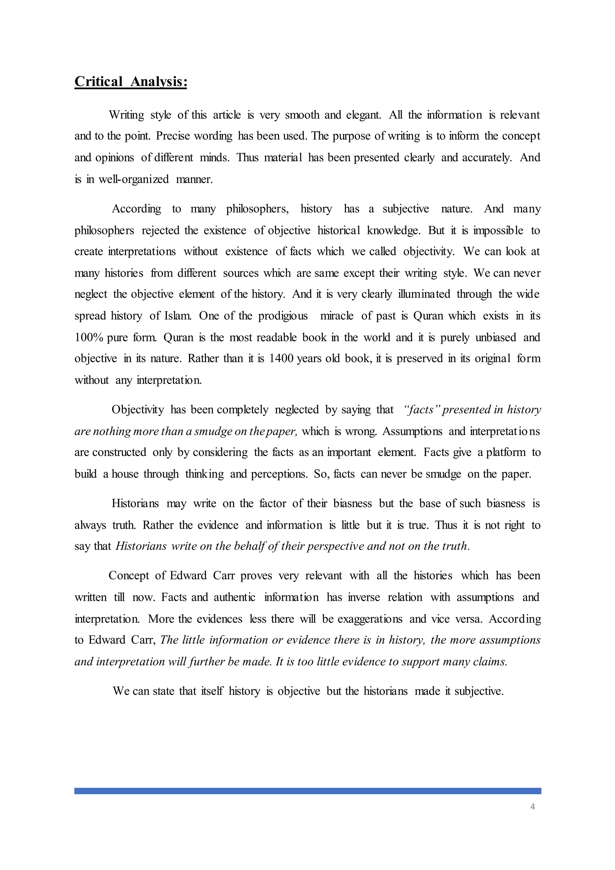 Subjectivity and objectivity in history | DOCX