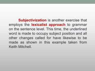 Subjectivization Exercise | PPT