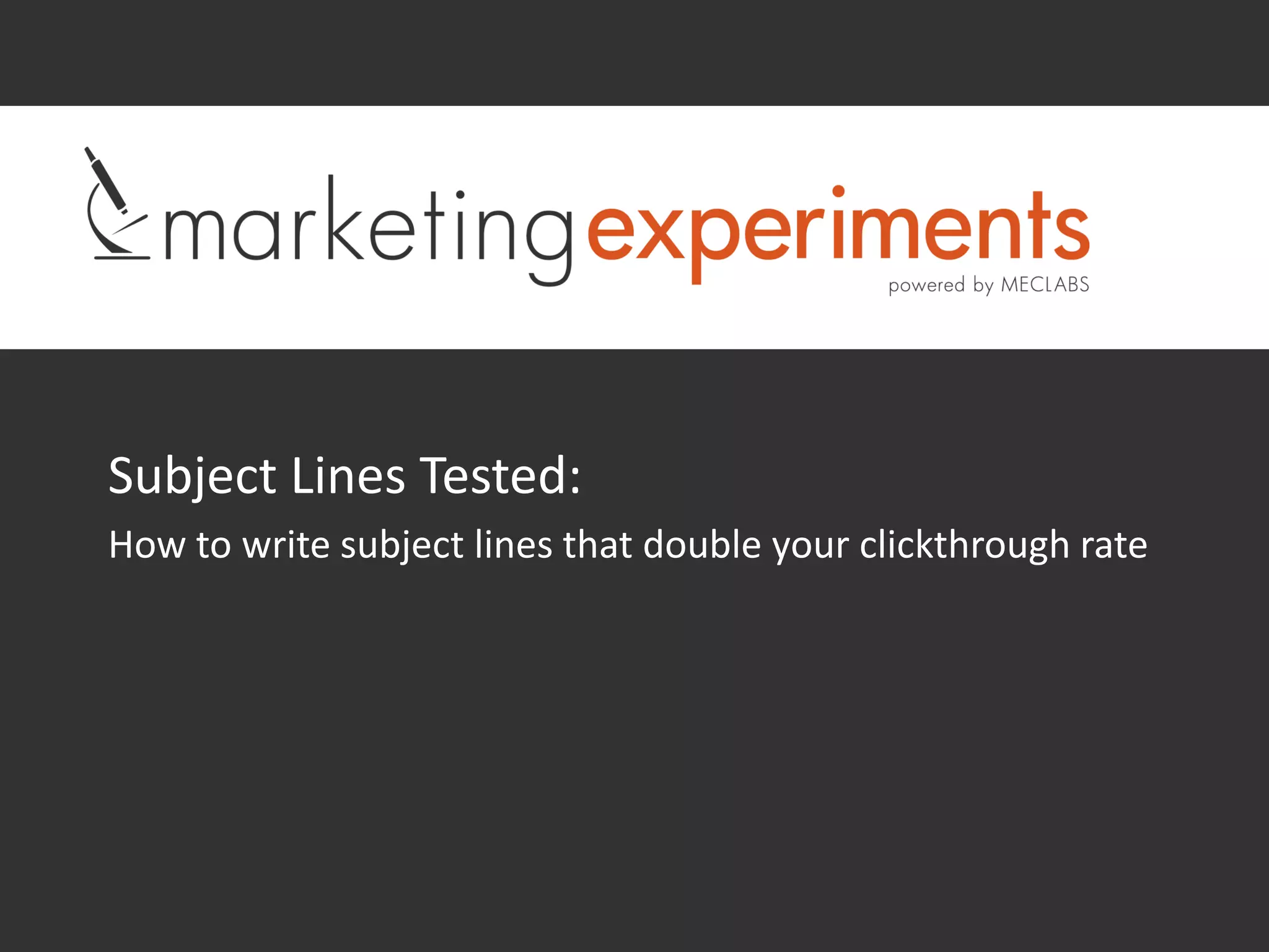 Subject Lines Tested | PDF
