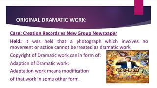 Subject matter of Copyright (Case Laws) | PPTX