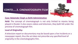 Subject matter of Copyright (Case Laws) | PPTX