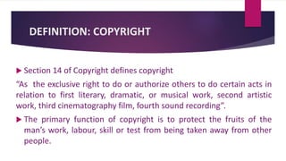 Subject matter of Copyright (Case Laws) | PPTX