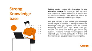 Subject matter expert job description sme roles & responsibilities | PDF