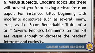 Subject matter of the inquiry or research | PPTX