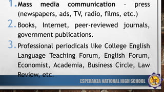 Subject matter of the inquiry or research | PPTX