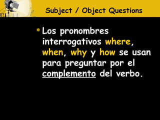 Subject object questions | PPT