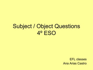 Subject object questions | PDF