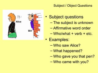 Subject object questions | PDF