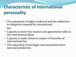 Subject of International law & legal personality | PPTX