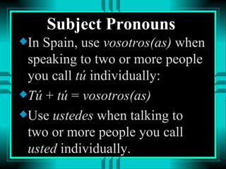 Subject Pronouns | PPT