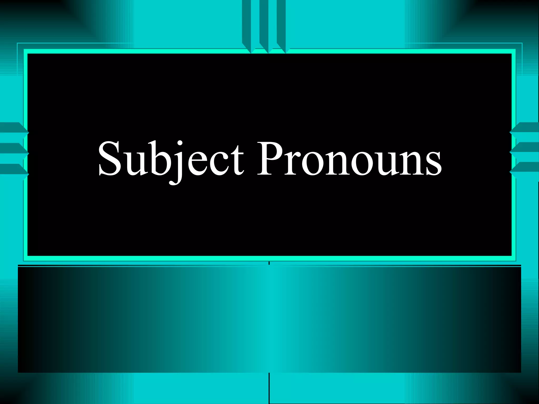 Subject Pronouns Spanish | PPT
