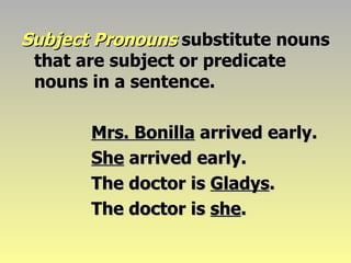 Subject pronouns | PPT