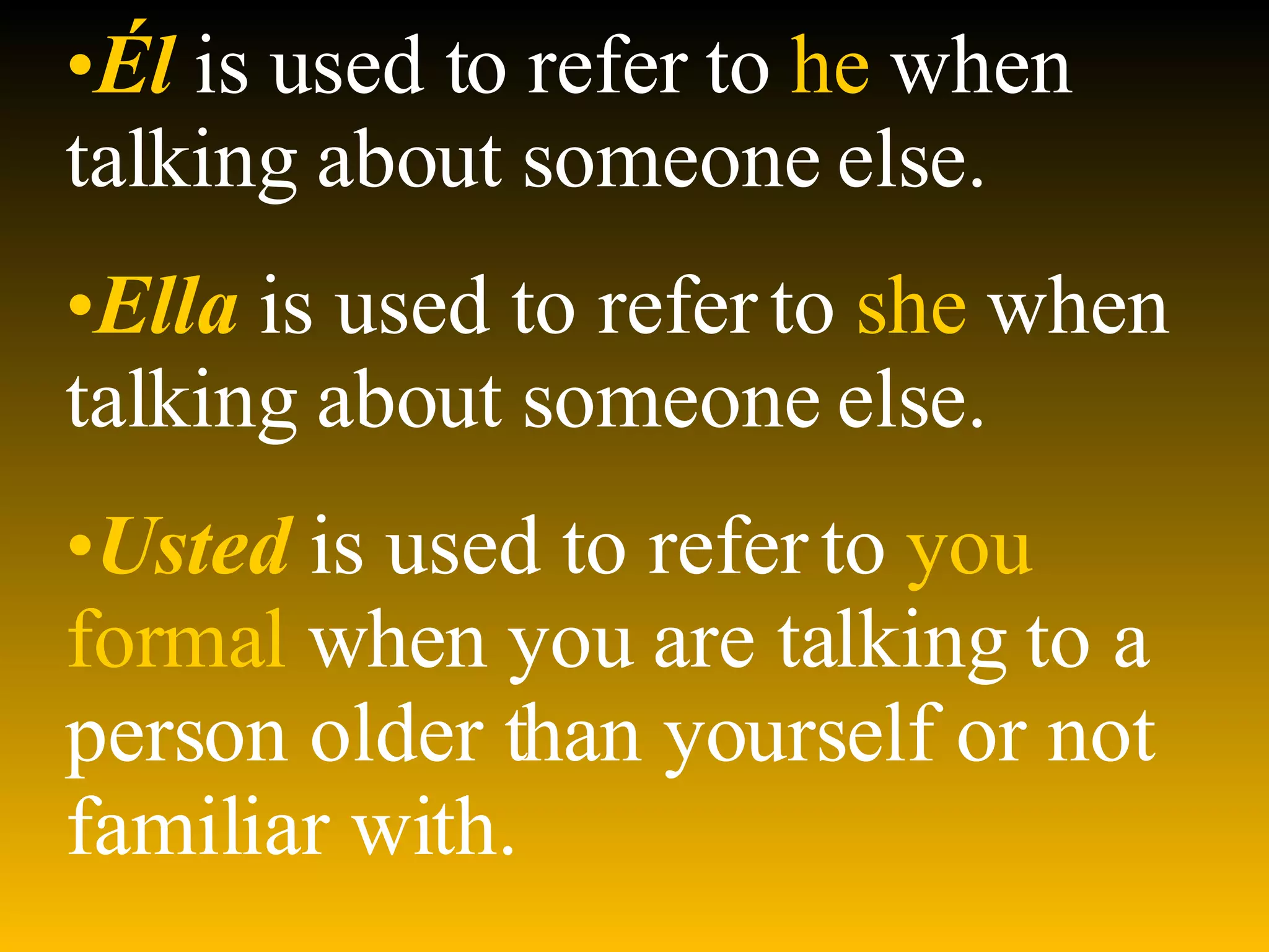 Subject Pronouns Spanish | PPT