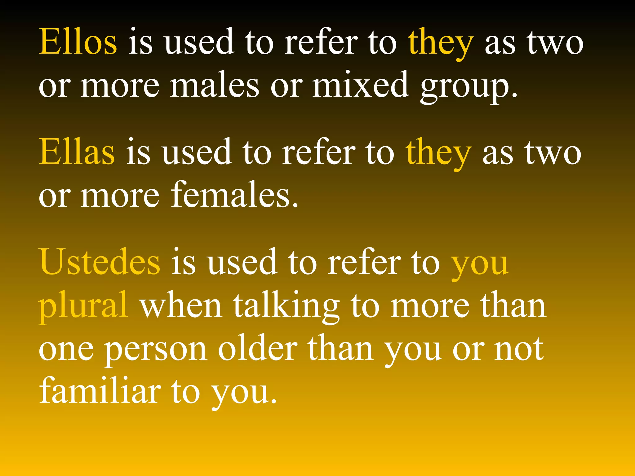 Subject Pronouns Spanish | PPT