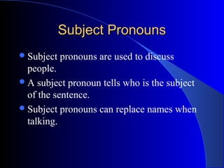 Subject pronouns | PPT
