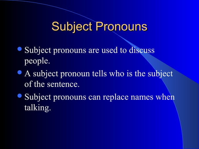 Subject pronouns | PPT