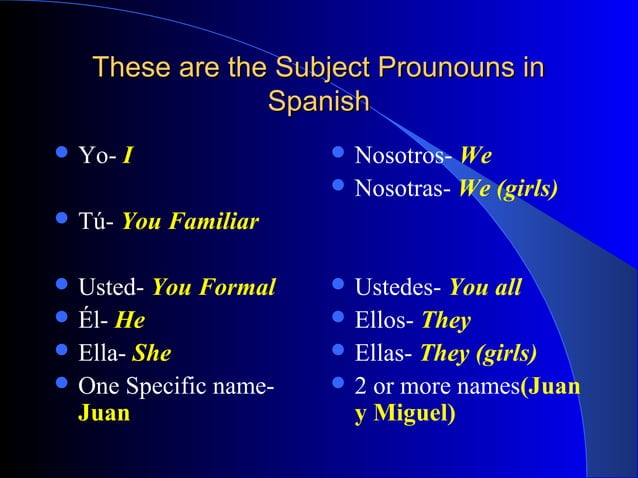 Subject pronouns | PPT