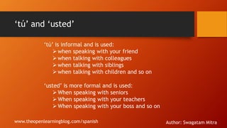 Spanish lesson - Lesson 4: Subject pronouns | PPT