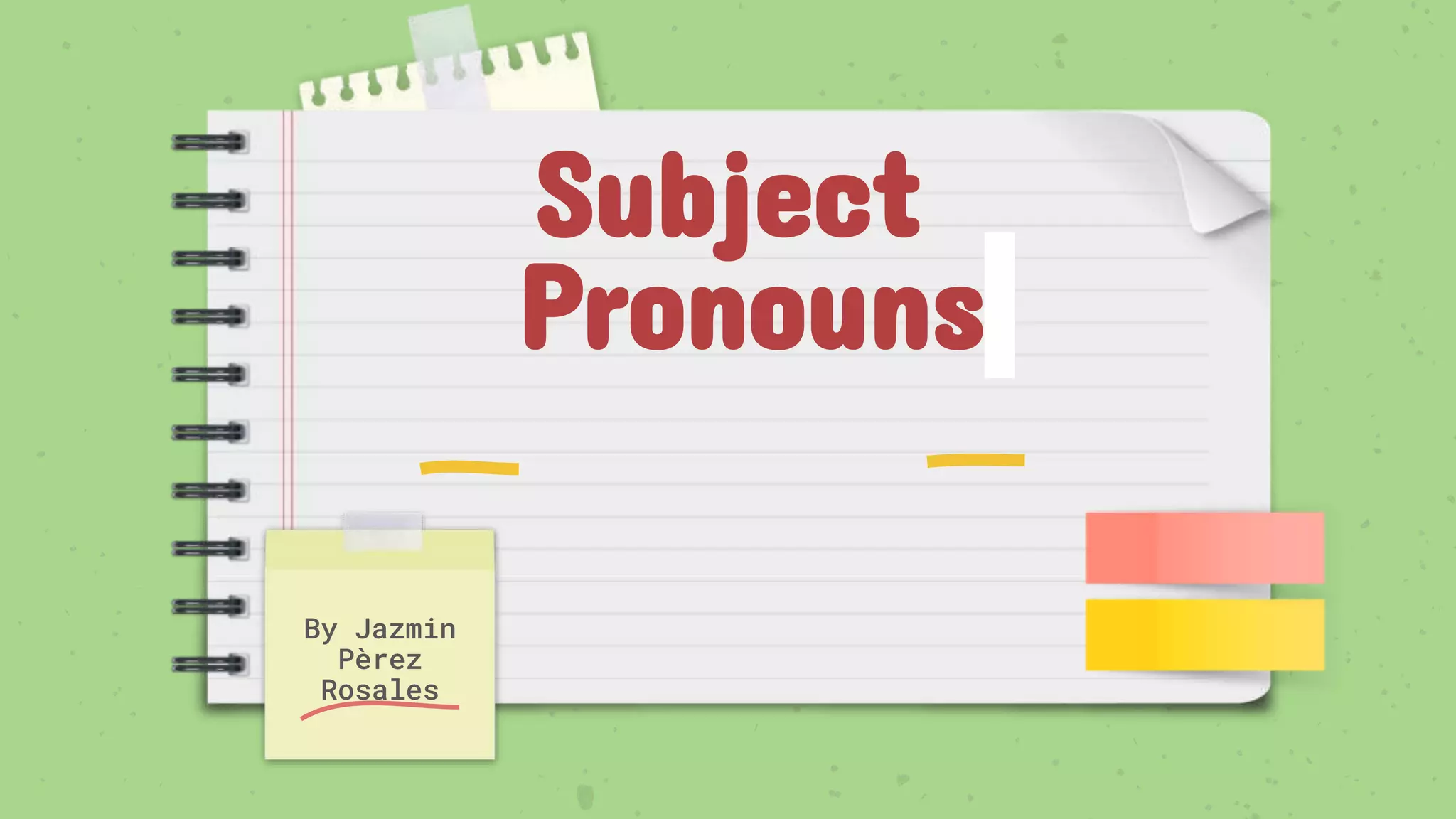 Subject pronouns | PPTX