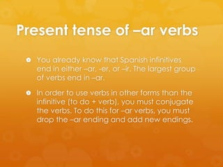 Subject pronouns, conjugation | PPTX