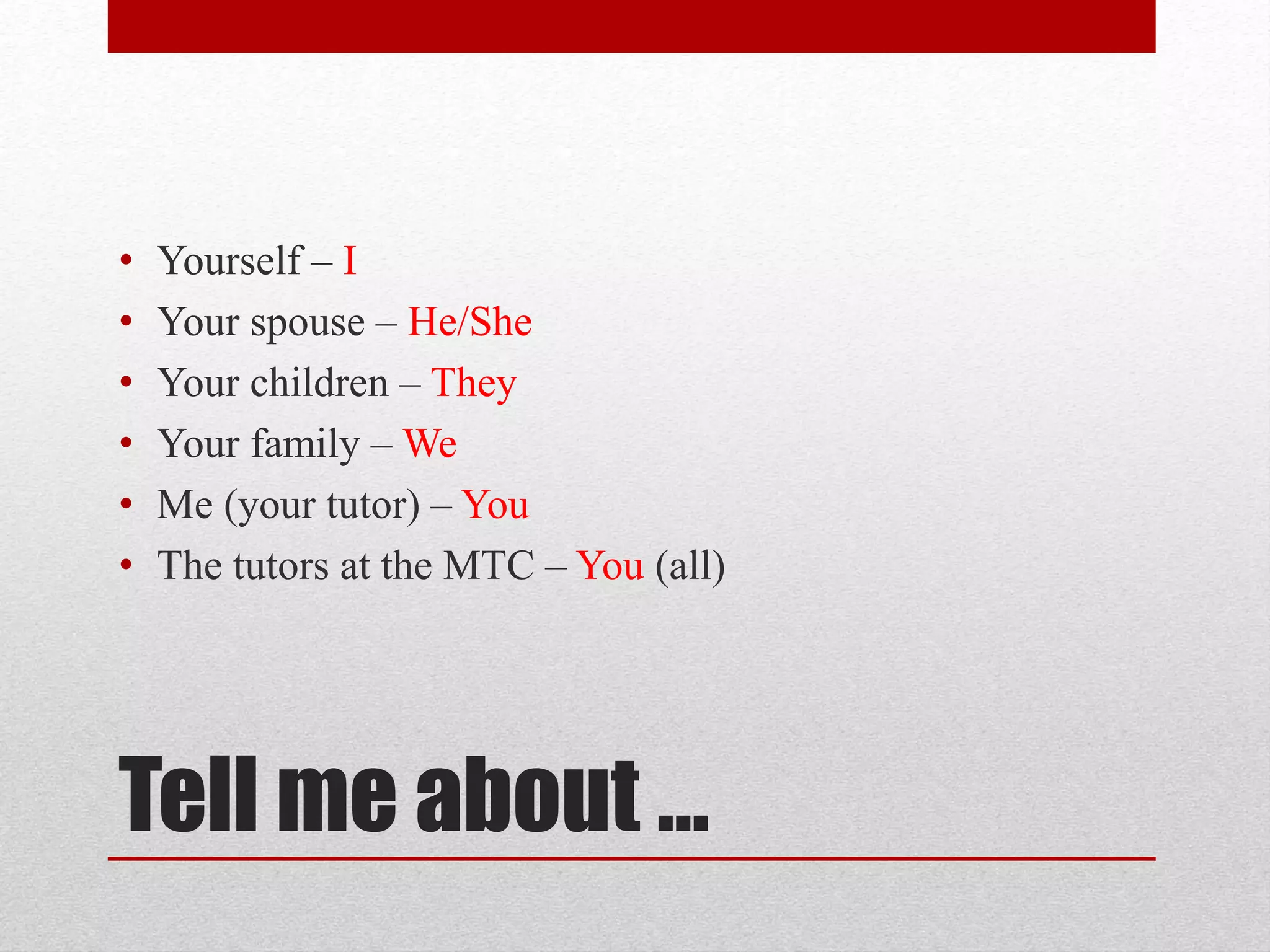 English Subject Pronouns | PPTX