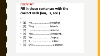 Subject pronouns verb be | PPTX