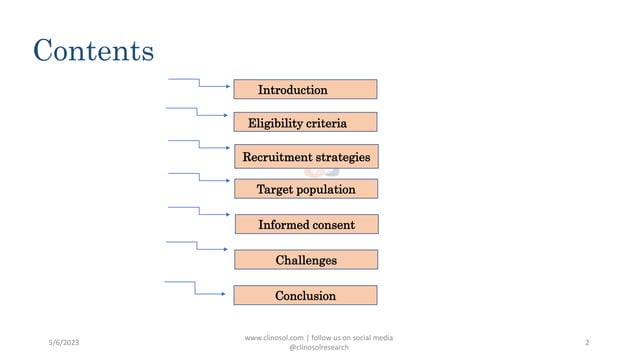 Subject Recruitment in Clinical Trials | PPTX