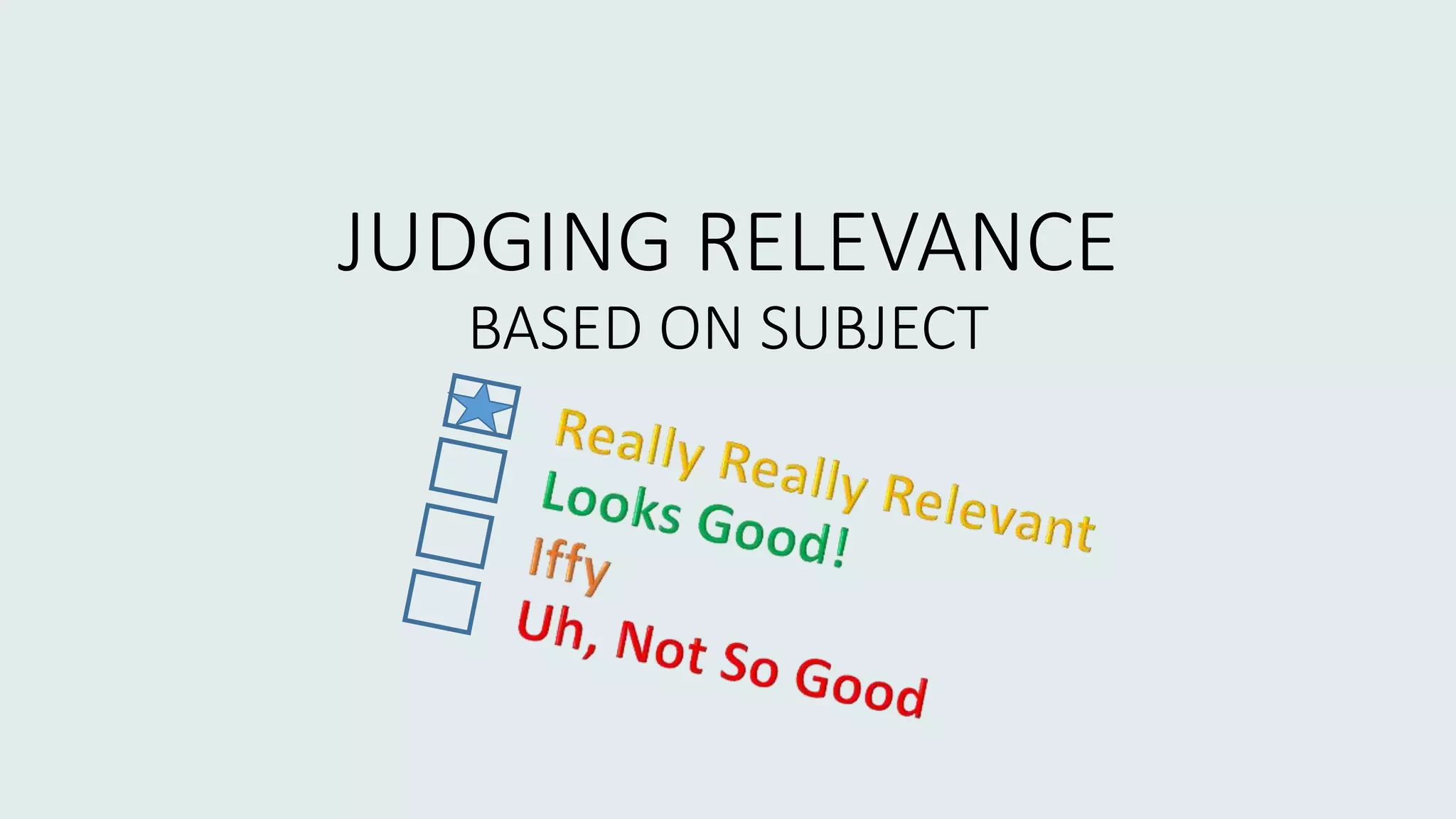 Relevance vs Subject | PPTX