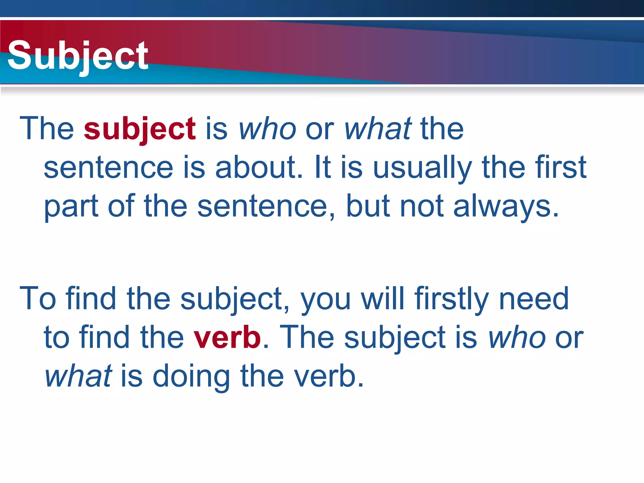 Subjects and objects | PPTX