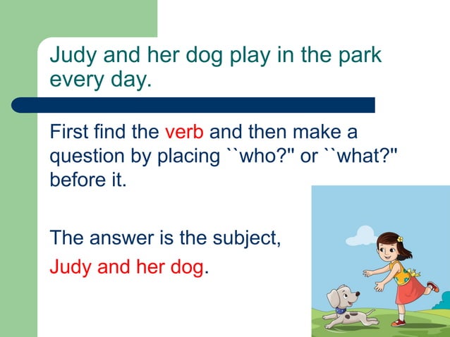 Subjects and Predicates for grade three. | PPT