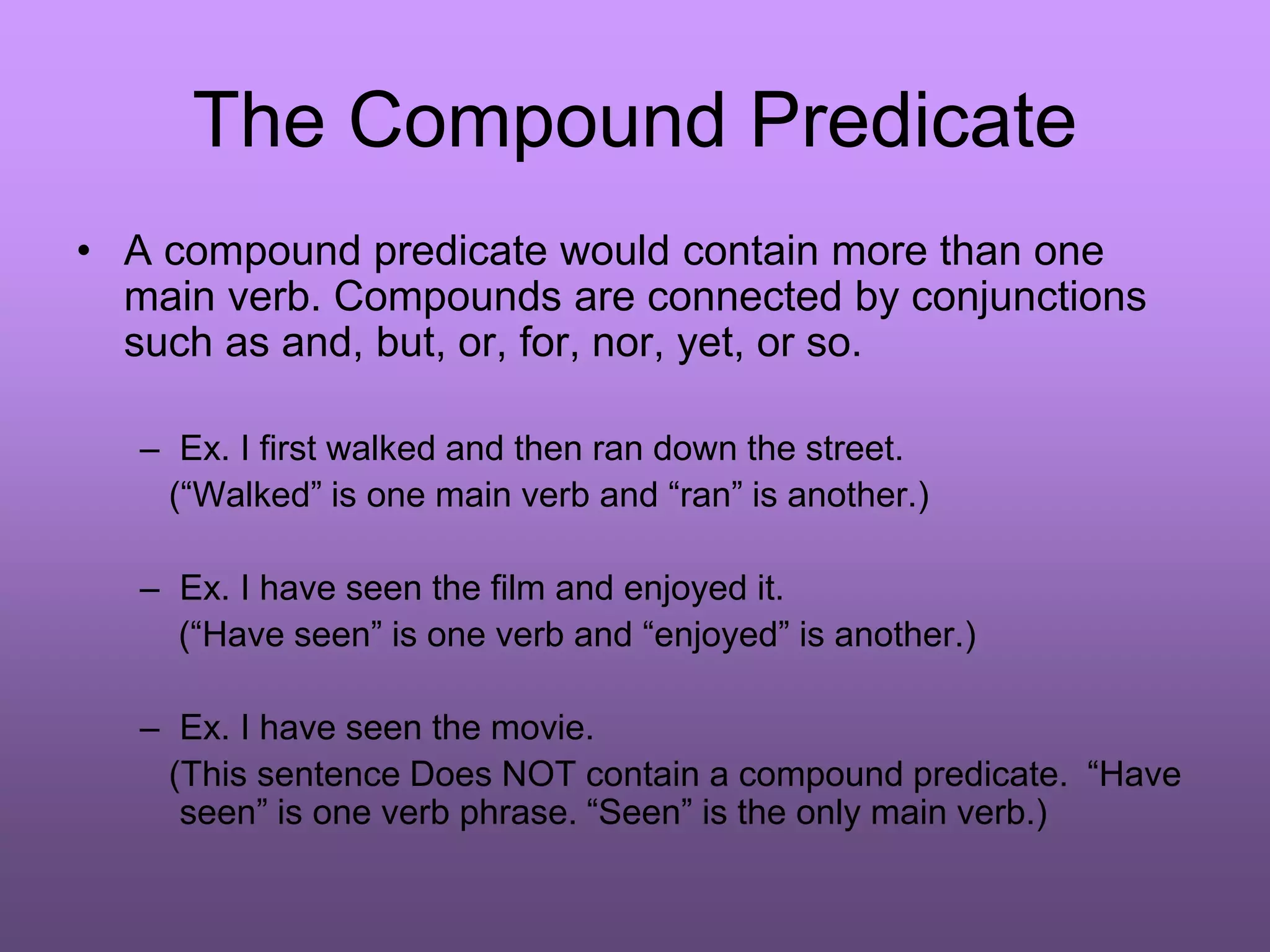 Subjects and Predicates - Grade 4.ppt | Sports