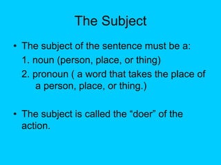 Subjects and Predicates - Grade 4.ppt