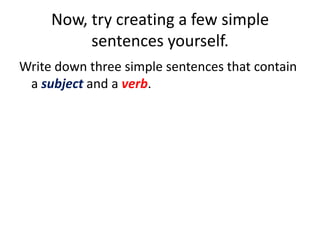 Subjects and verbs | PPT
