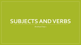 Subjects and Verbs | PPT