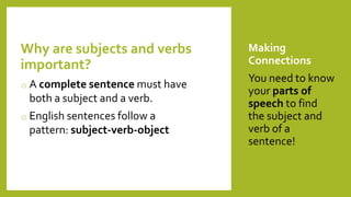 Subjects and Verbs | PPT