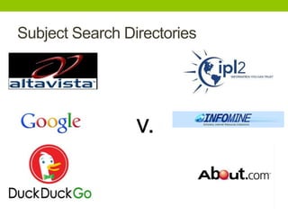 Subject search directory and | PPT